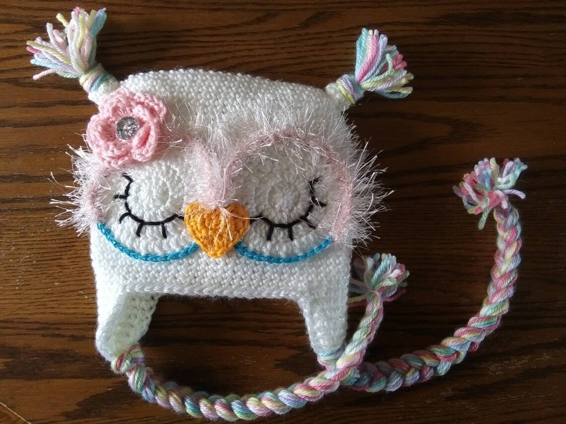 Baby Owl Hat White Newborn Baby Owl Hat Handmade Baby Gift - Etsy