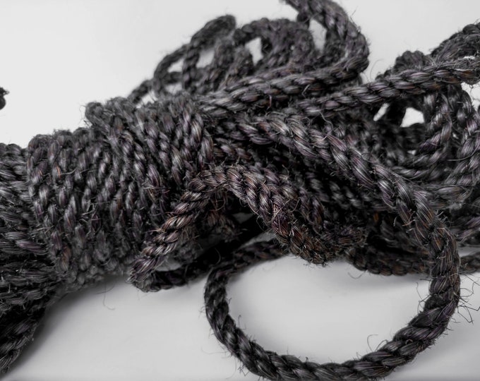 Black Sisal Rope, Dark Purple Sisal Rope, Dyed Raven Color: 1/4, 5/16 ...