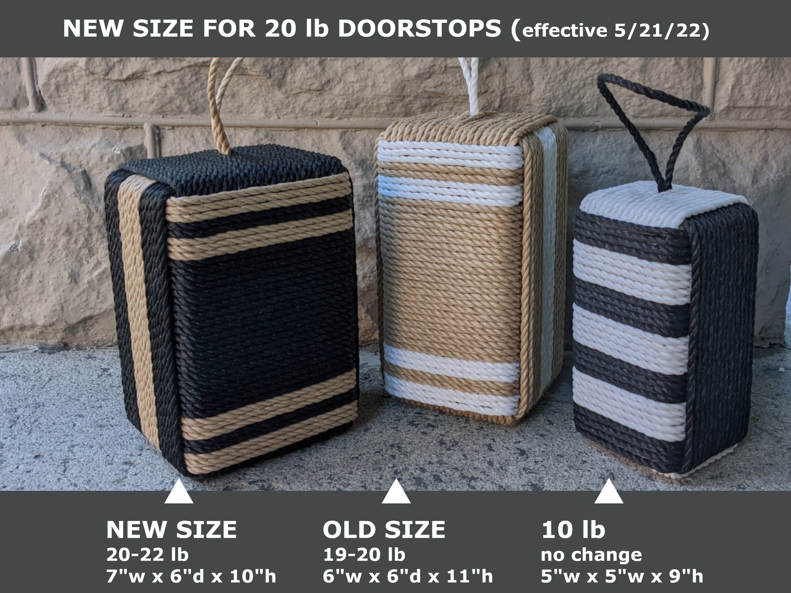 WINDJAMMER Rope Doorstop, 10 or 20 Lb, Outdoor Use, Monkey Fist ...