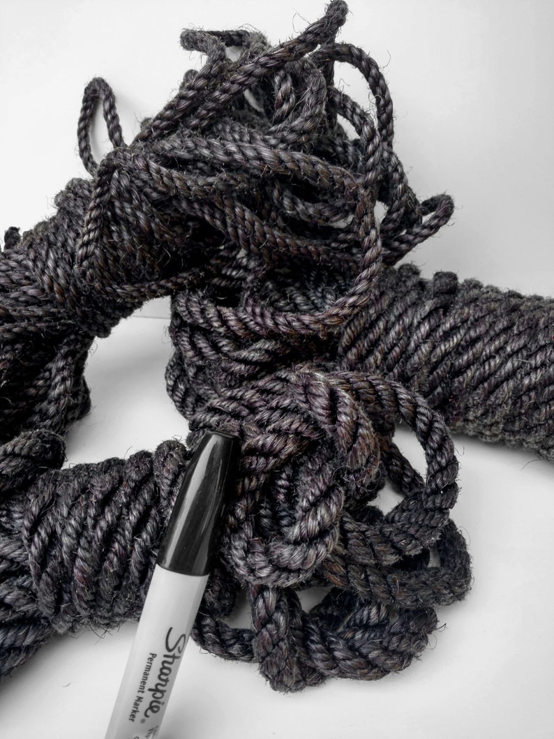 Black Sisal Rope, Dark Purple Sisal Rope, Dyed Raven Color: 1/4", 5/16 ...