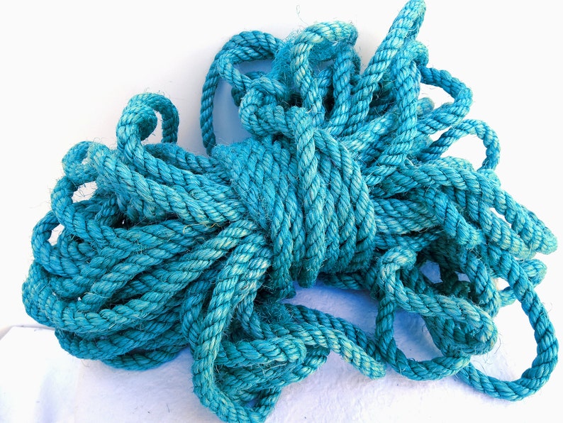 Turquoise Rope, Teal or Aquamarine, Dyed Turquoise Color: 1/4", 5/16 ...