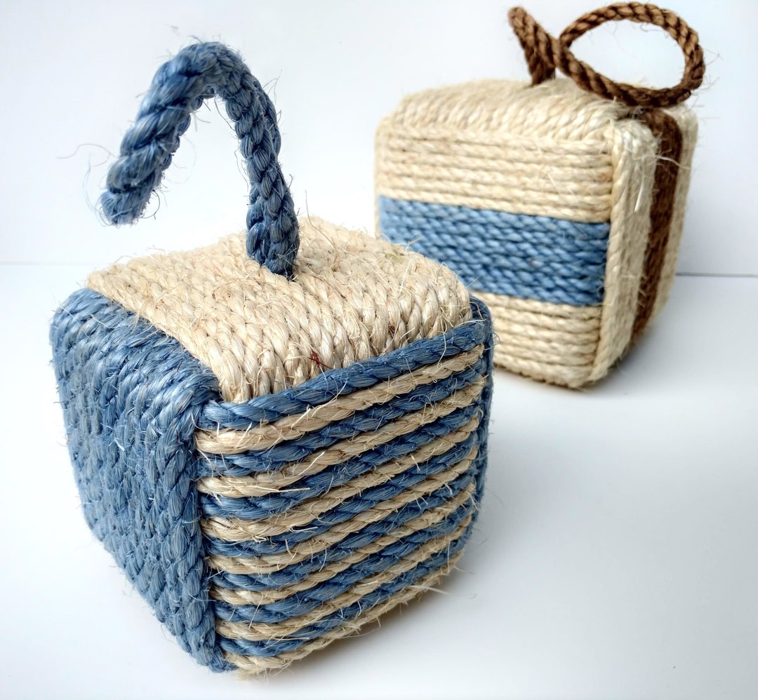 Rope Doorstop (5lb, 10lb, 17lb or 27lb Cube), Indoor Use, Sisal Rope ...