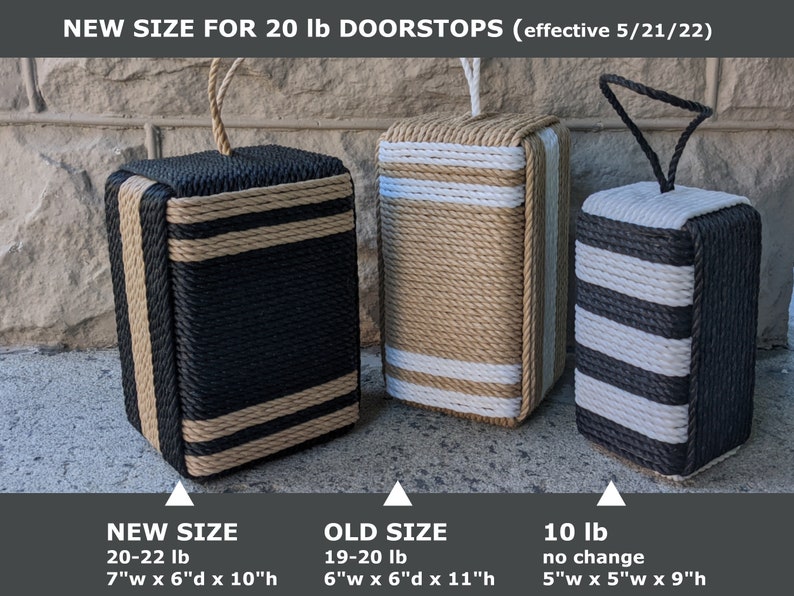 ANCHOR Rope Doorstop, 10 or 20 Lb, Outdoor Use, Monkey Fist, Nautical ...