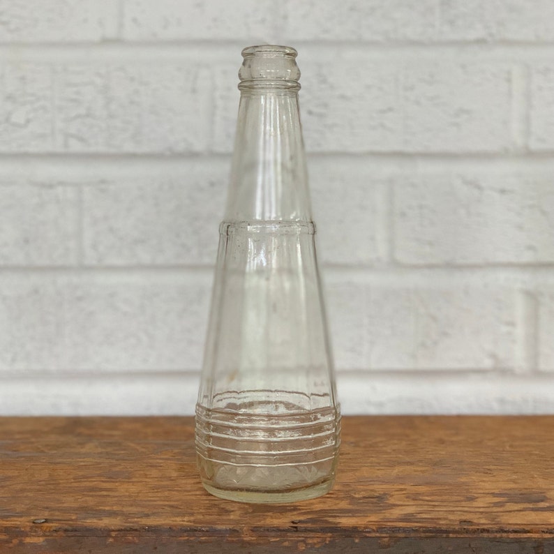 Set Of 3 Vintage Clear Glass Bottles Etsy