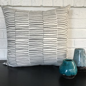 Soft Gray Matchstick Striped Pillow Square Pillow - Etsy