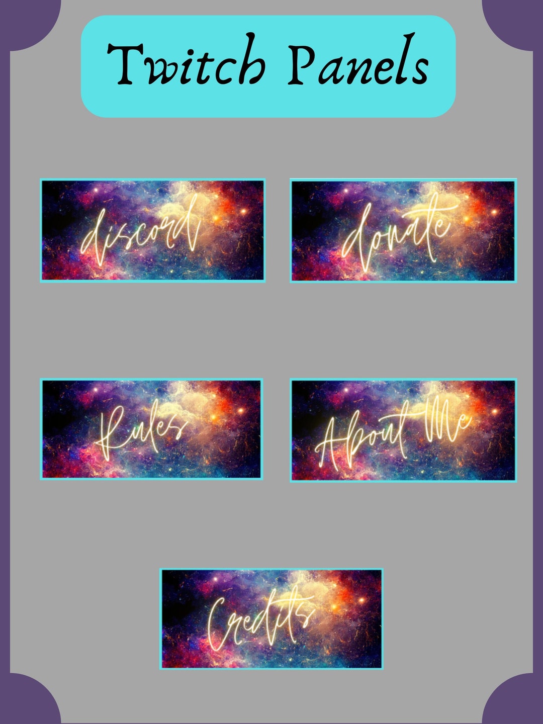 Neon Galazy Twitch Panels (x15) - Etsy