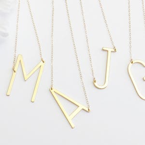 J Initial Necklace Large Intial Necklace Oversized Initial - Etsy