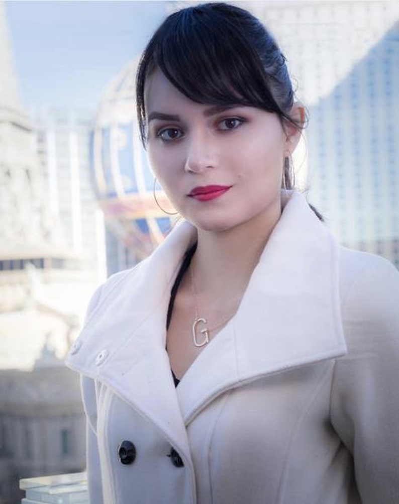 J Initial Necklace Large Intial Necklace Oversized Initial - Etsy