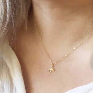 Gold B Initial Necklace B Letter Necklace Alphabet Necklace - Etsy
