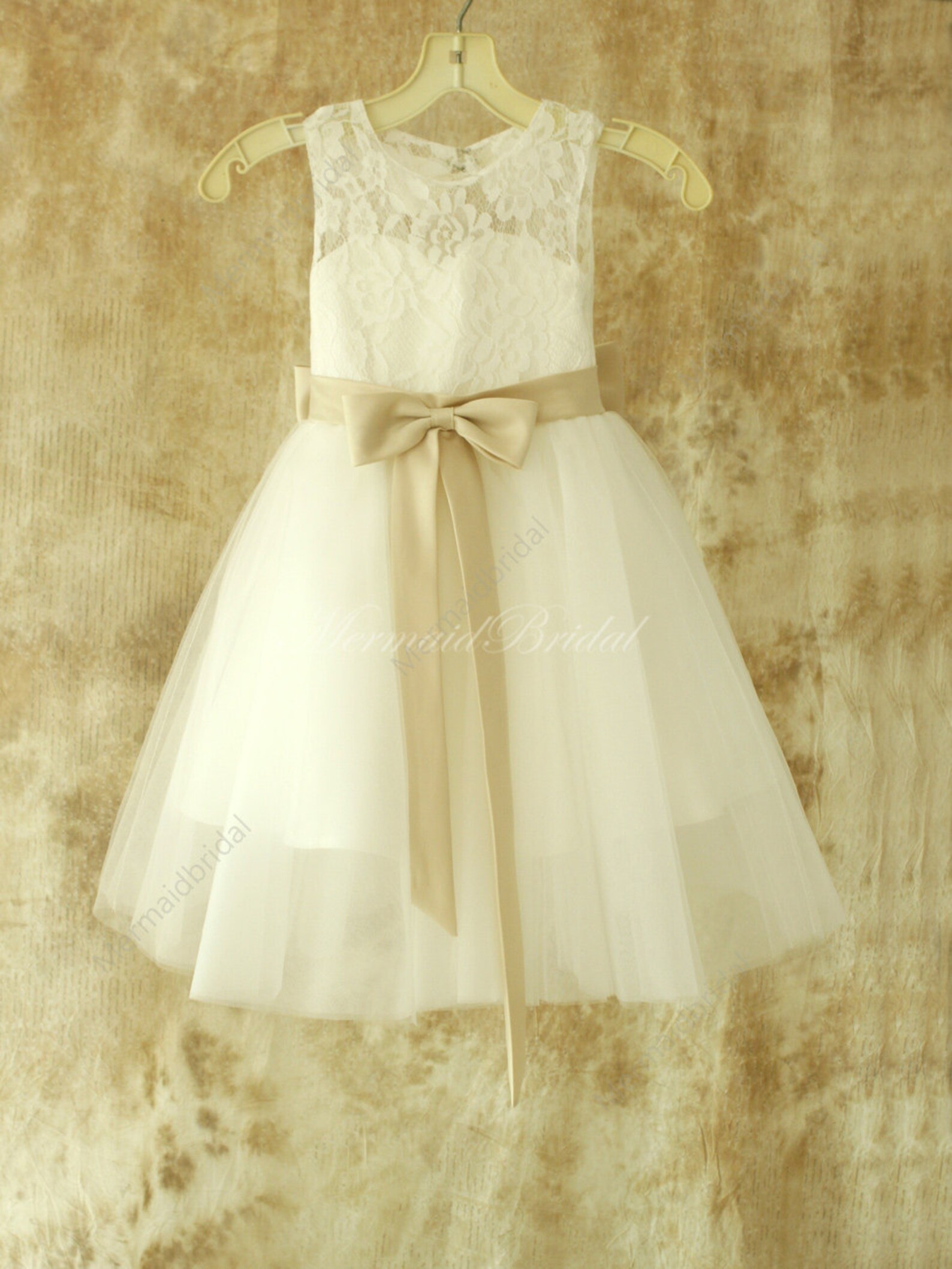 Lace Keyhole Back Flower Girl Dress Etsy