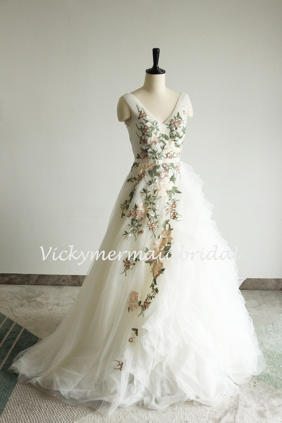 Colored Lace Wedding Dresses