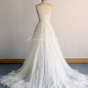 High Fashion Flowy Ivory Aline Corset Top Wedding Dress, Bohemian ...