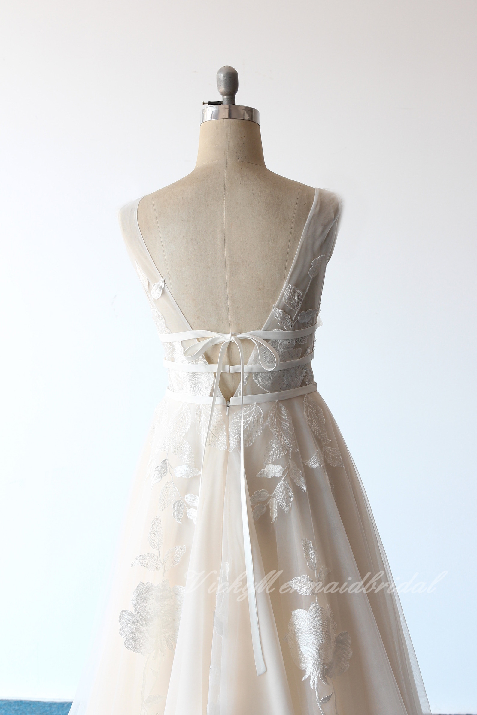 Romantic Flowy A-line Tulle Lace Wedding Dressbohomian Lace | Etsy