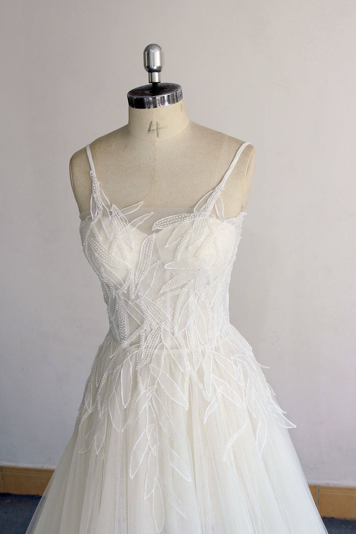 High Fashion Flowy Ivory Aline Corset top Wedding Dress | Etsy