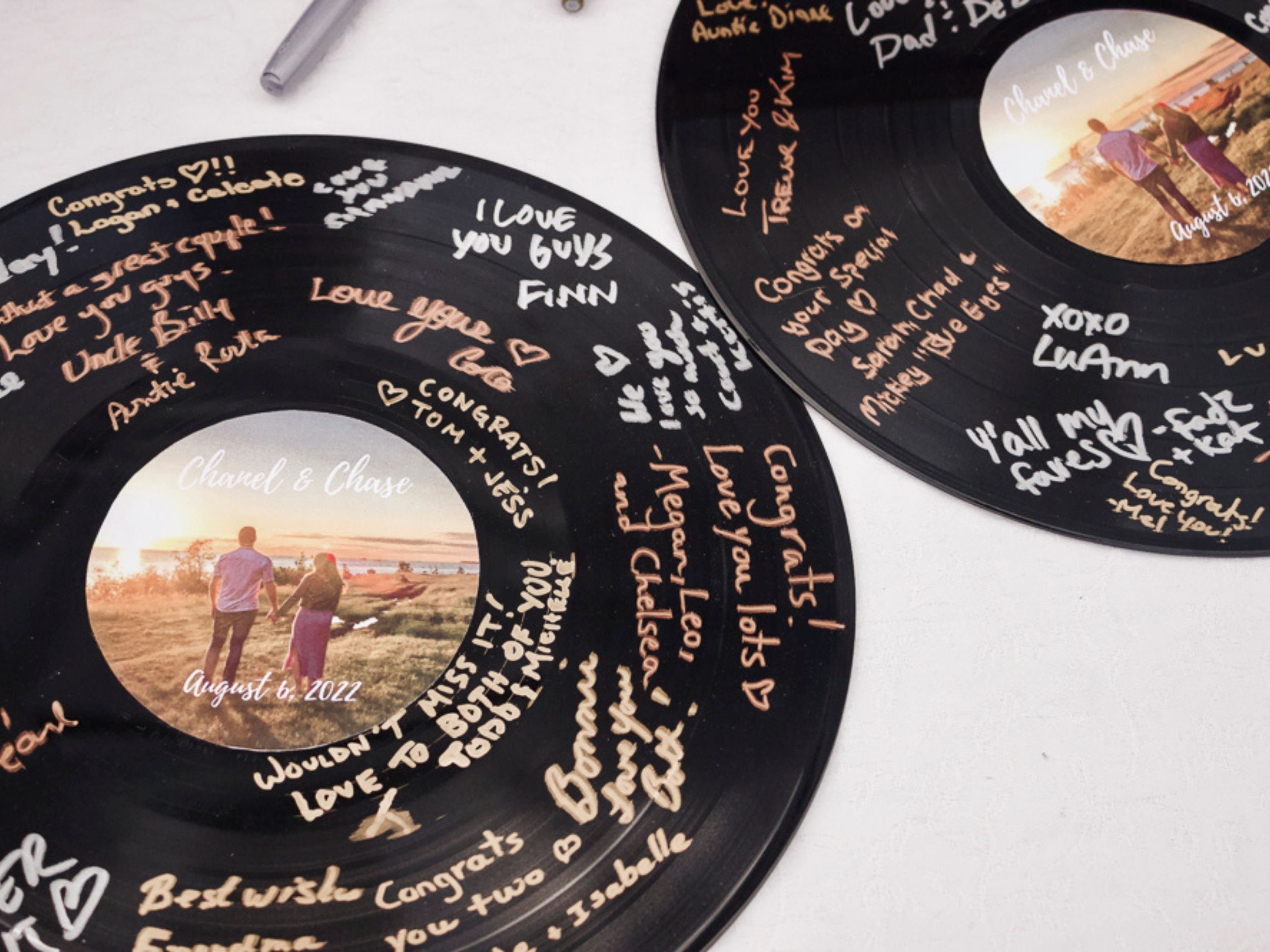 Vinyl Record Sticker Template for Wedding Guest Book Personalized ...