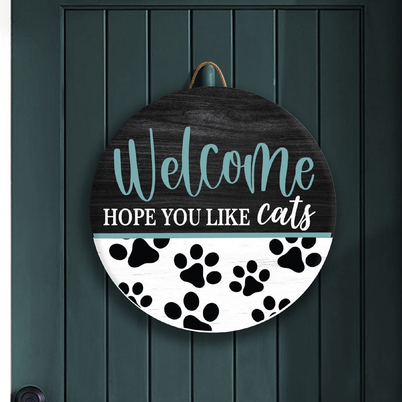 Cat Welcome Sign - Etsy