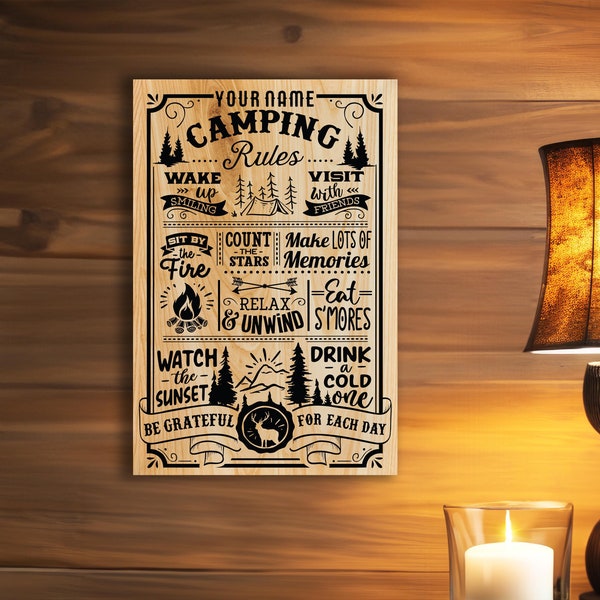 Camping Rules - Etsy