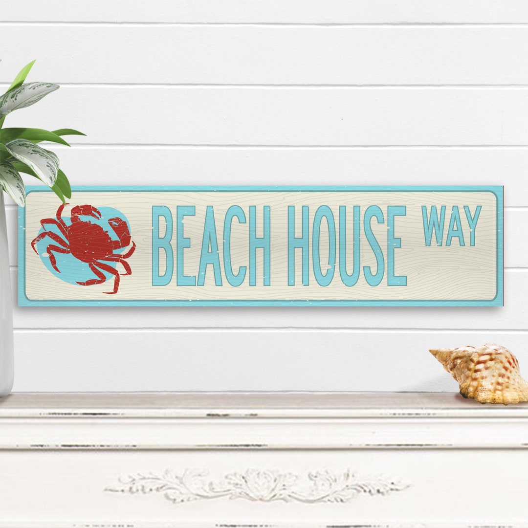 Metal Beach Sign, Crab Sign, Beach Street Sign, Beach Sign Decor, Beach ...