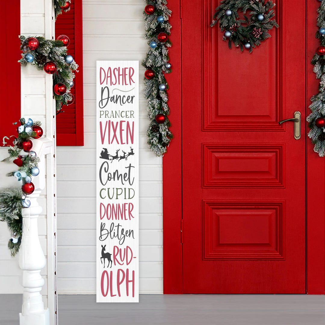 Christmas Reindeer Names Porch Sign: Rudolph, Dasher, Dancer (46") - Etsy