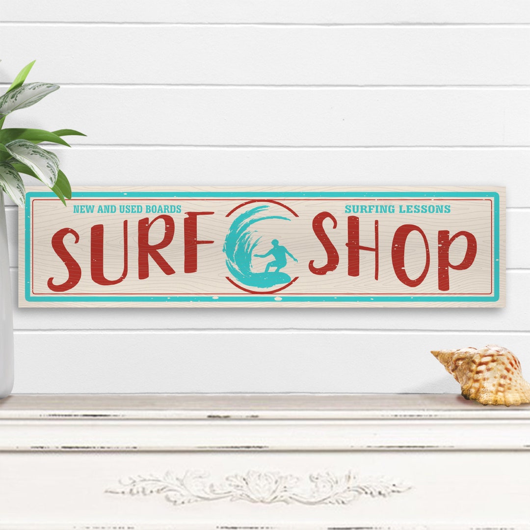 Surf Shop, Beach Surf Shop, Beach Porch Sign, Metal Beach Sign, Porch ...