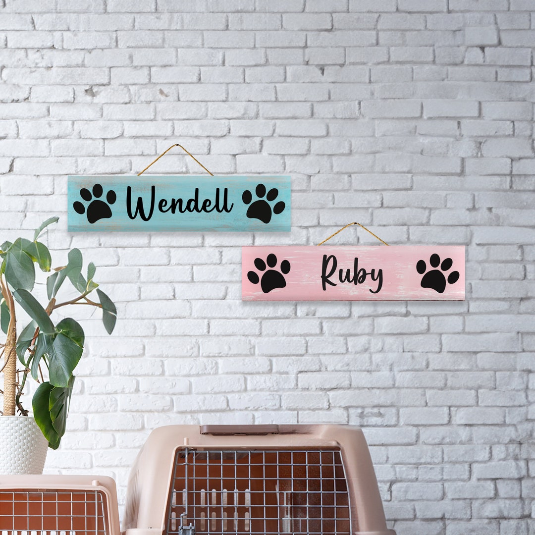 Custom Dog Name Sign: Paw Print Plaque, Pet Lover Gift - Etsy