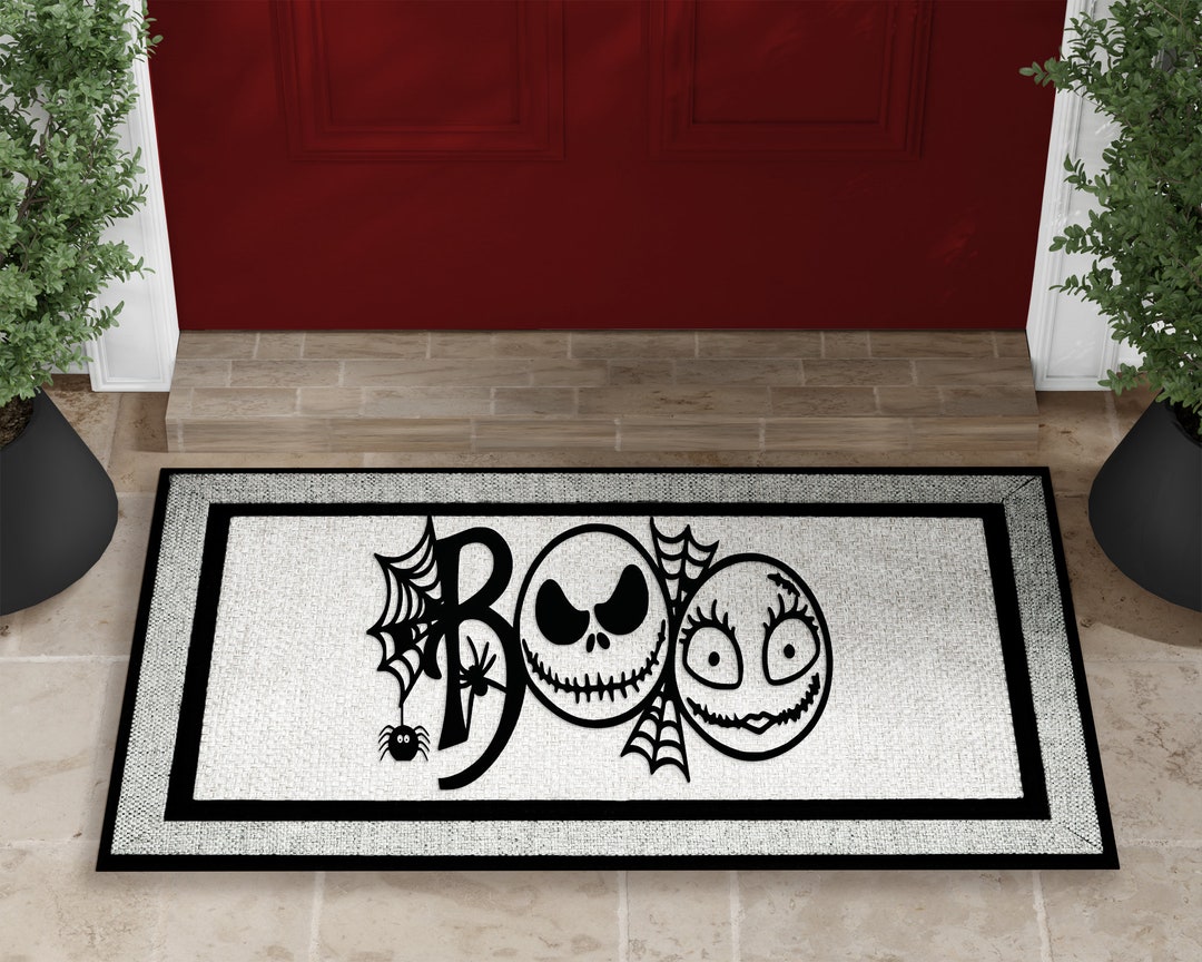 Boo Welcome Mat, Jack Sally Halloween, Welcome Mats - Etsy
