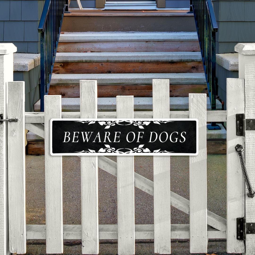 Beware of Dogs Metal Sign, Outdoor Gate Plaque, Dog on Site - Etsy