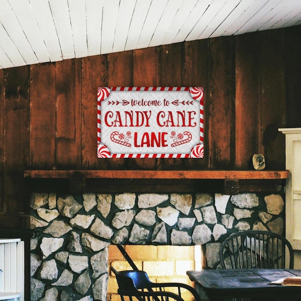 Candy Cane Lane Sign - Etsy