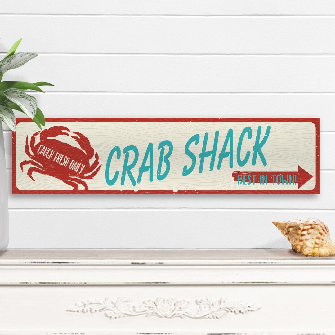 Crab Shack Metal Sign: Rustic Beach House Decor - Etsy