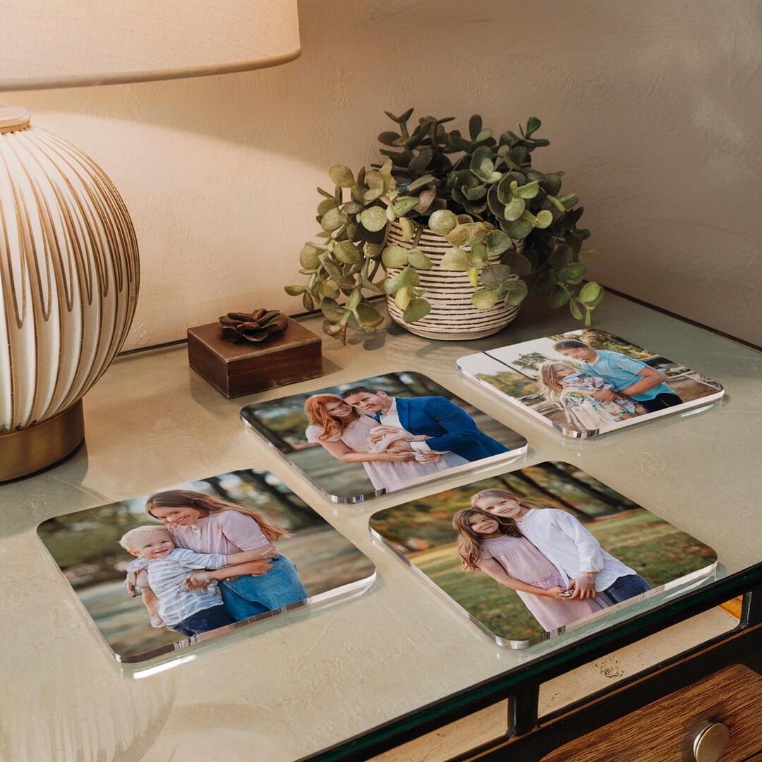 Family Photo Coasters, Custom Picture Coaster, Keepsake Personal Gift ...