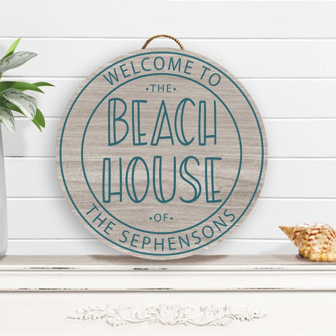 Beach House Welcome Sign, Beach Welcome, Family Name Sign, Custom Beach ...