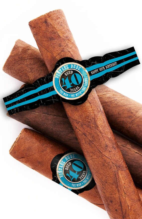 40th Birthday Custom Cigar Bands - Birthday Cigar Labels - Birthday ...