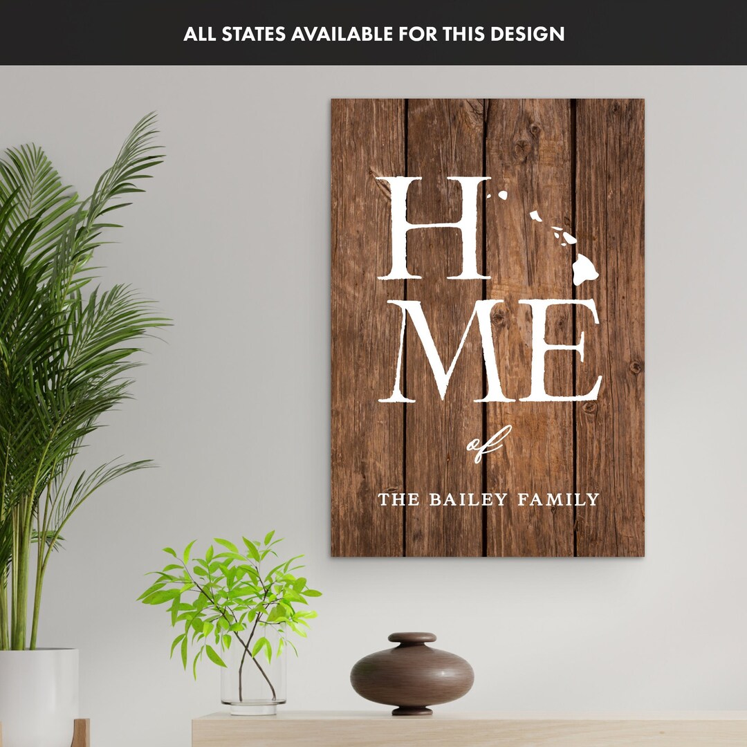 Hawaii Personalized State Sign - Wood Sign - Housewarming Gift First ...