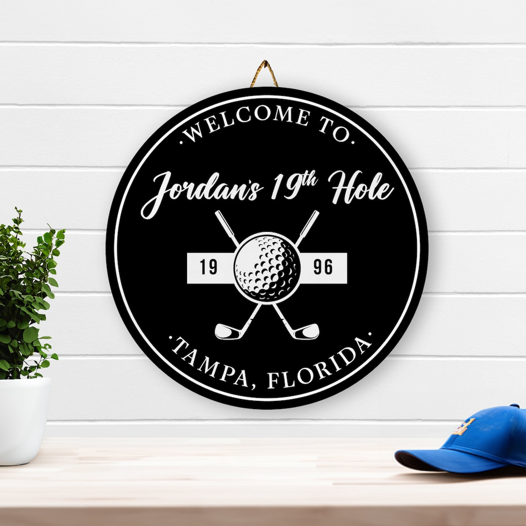 19th Hole Golf Sign, 19th Hole Gifts, 19th Hole Personalized Sign ...