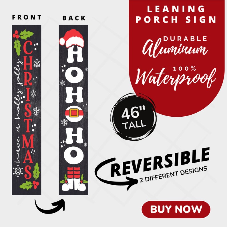 Holly Jolly Christmas Porch Sign: Weatherproof Aluminum, 46" Tall - Etsy