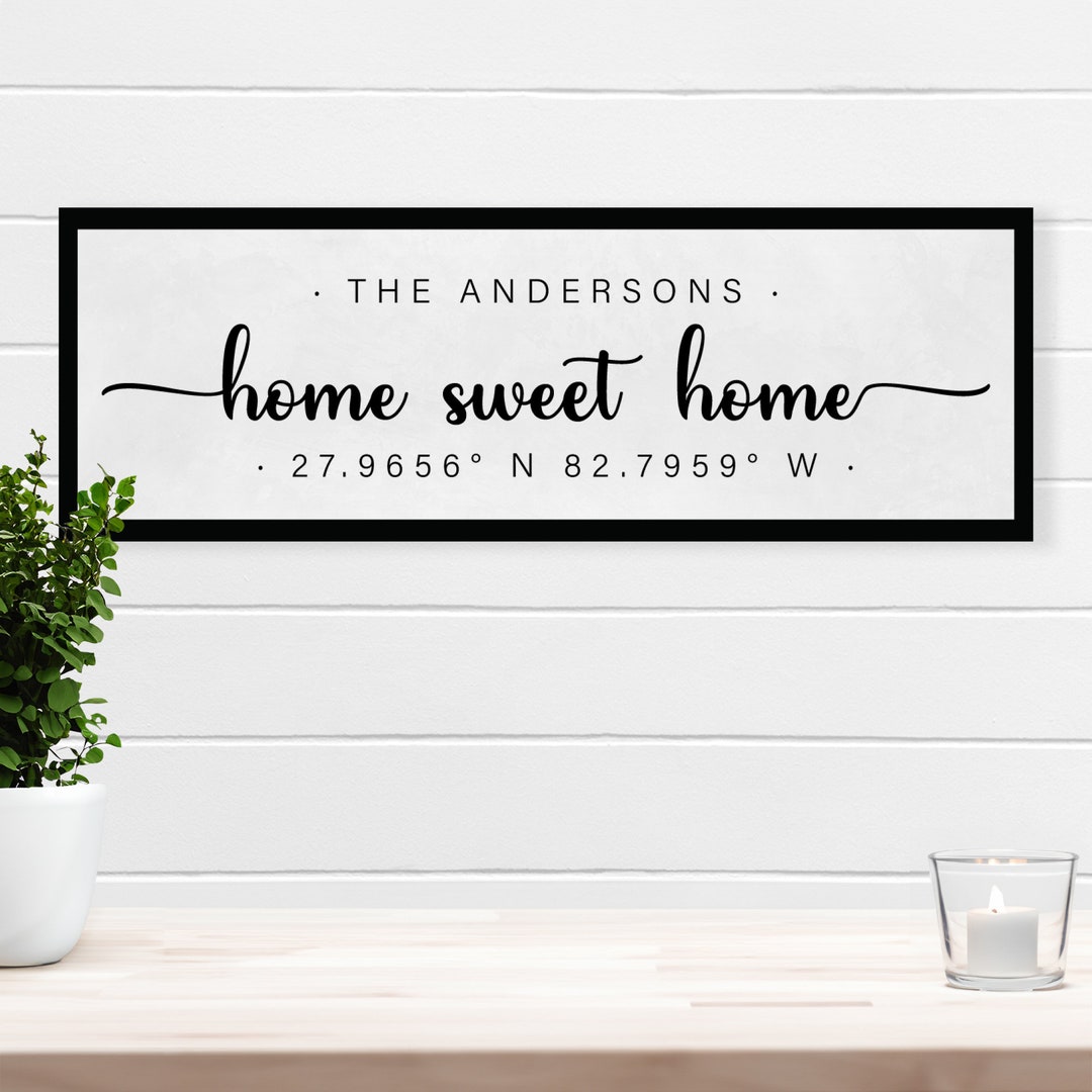 Home Sweet Home Coordinates, GPS Sign, Realtor Gift, New Home Sign ...
