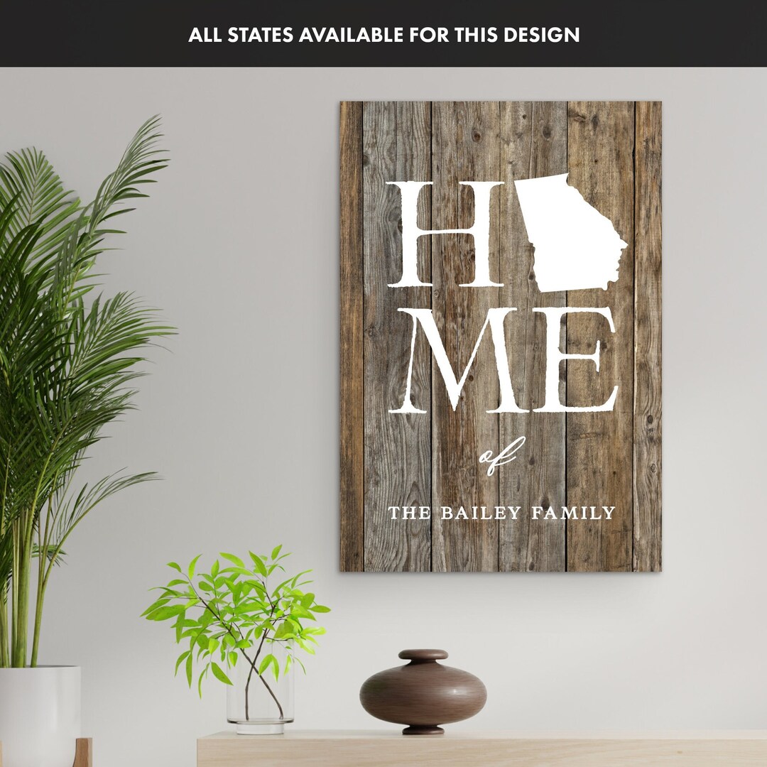 Georgia Personalized State Sign - Wood Sign - Housewarming Gift First ...
