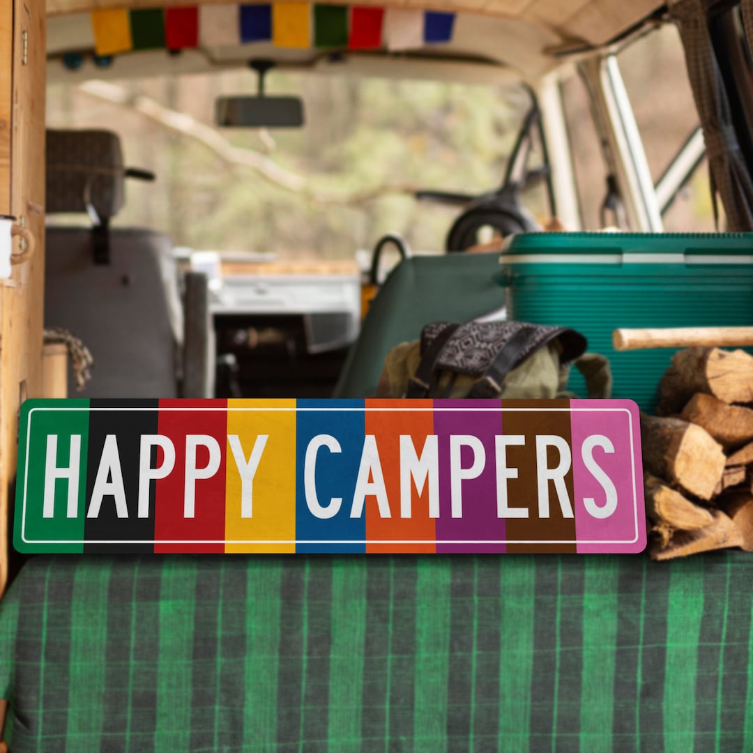Colorful Happy Campers Metal Sign: RV, Cabin Decor - Etsy