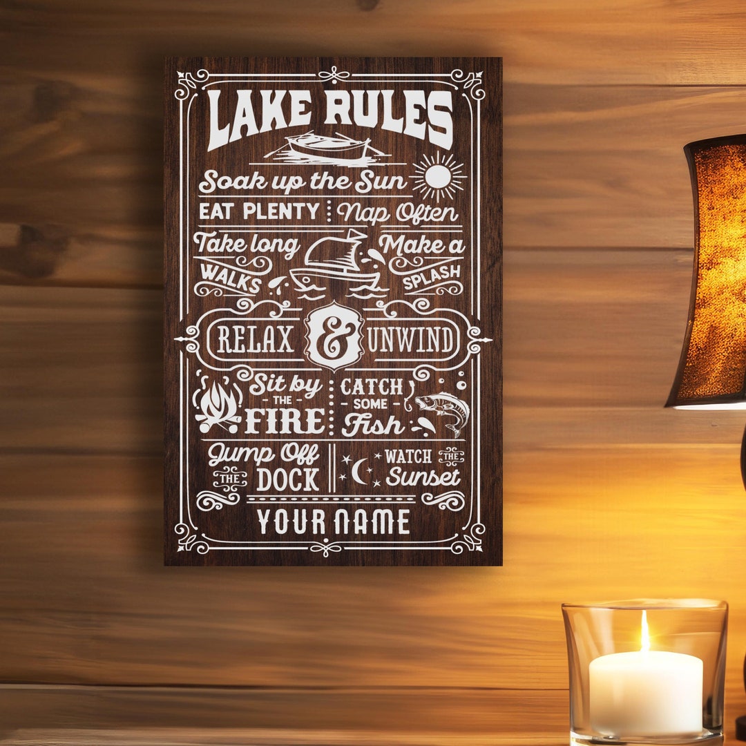 Custom Lake Sign, Lakehouse Decor, Family Lake House, Lake Sign Decor ...