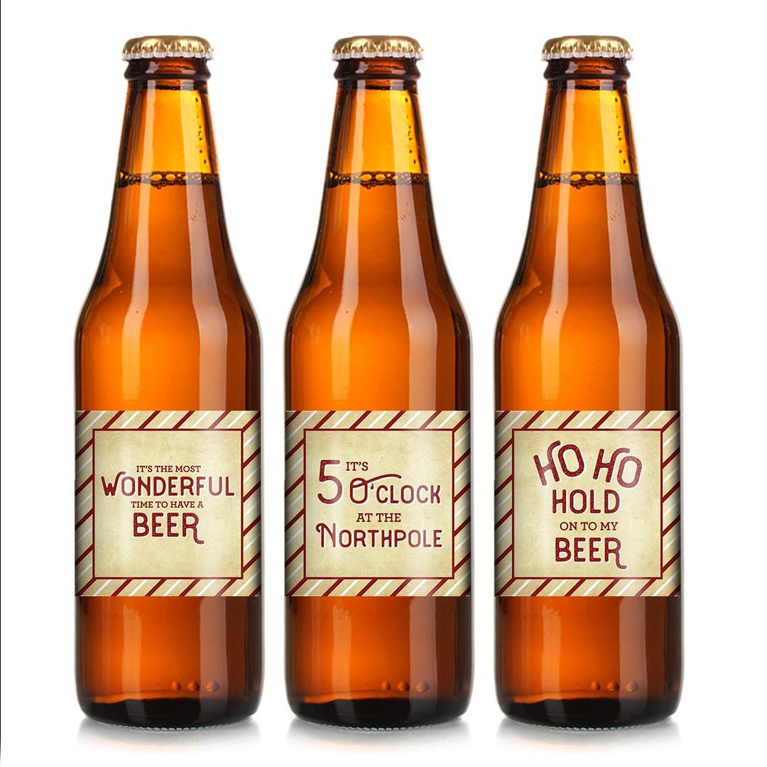 Funny Christmas Beer Labels, Stocking Stuffer, Beer Stickers, Gift for ...