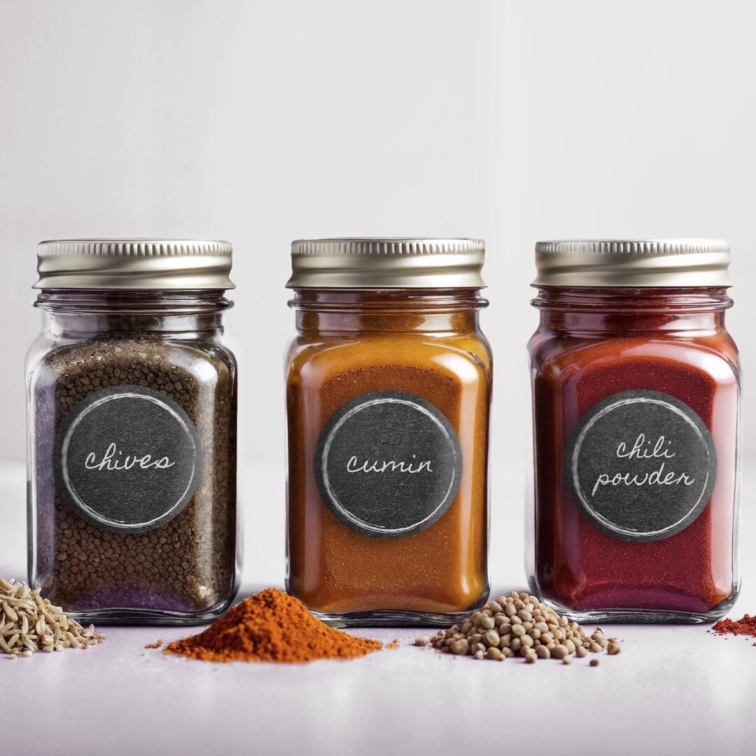Gourmet Spice Jar Labels: Chalkboard Style (30 Count) - Etsy