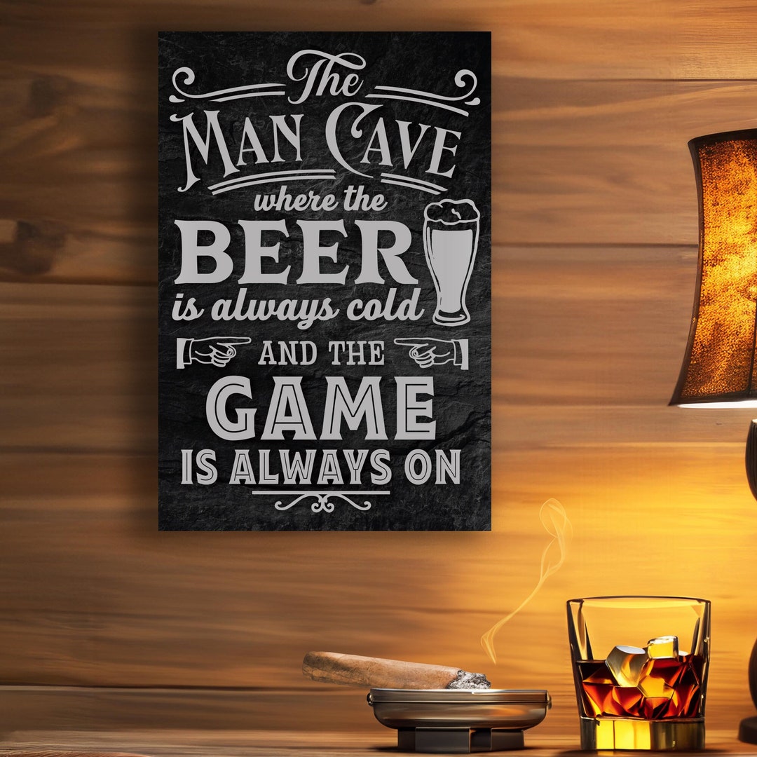 Beer Man Cave, Sport Cave, Gift Man Cave, Man Decorating, Mancave Decor ...