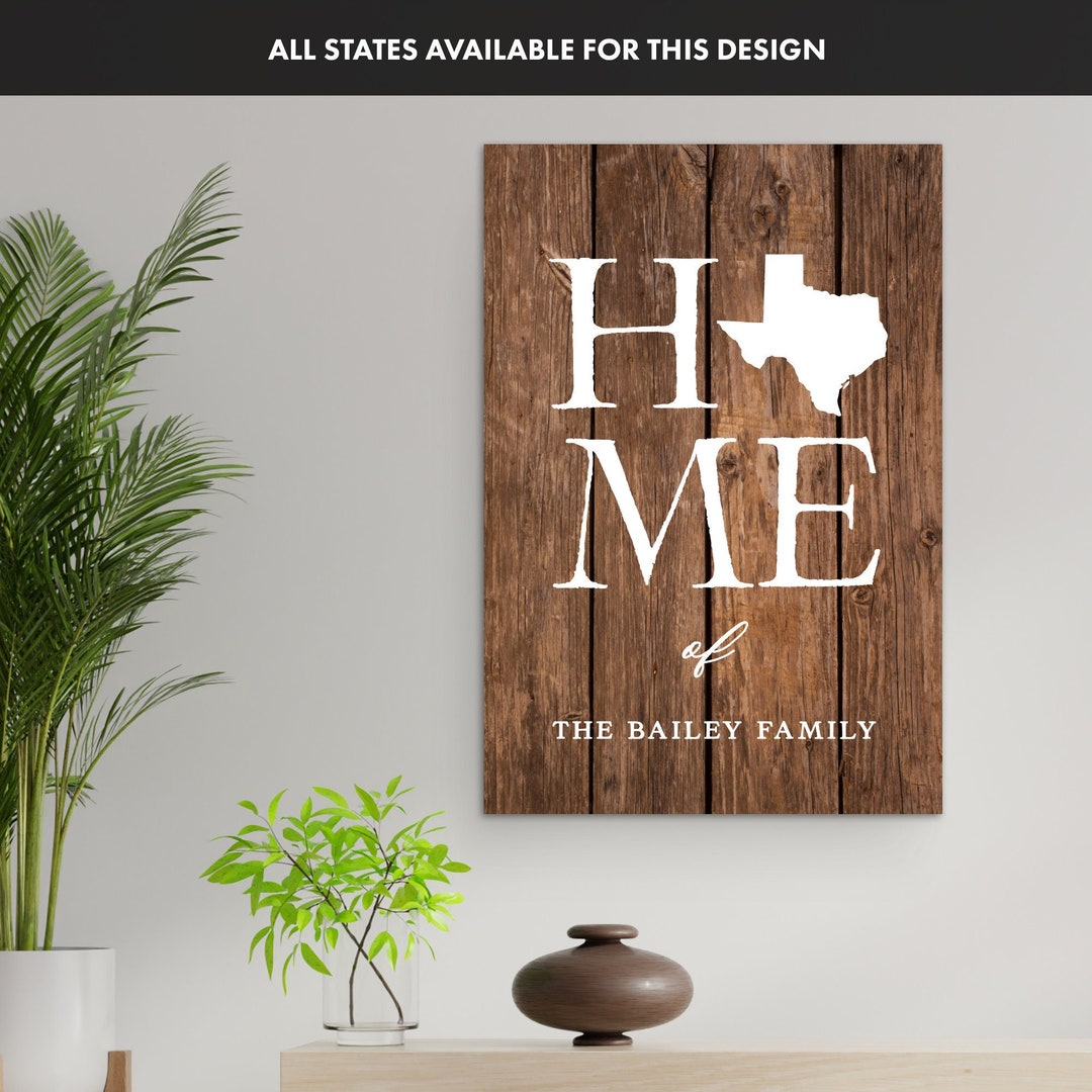 Texas Personalized State Sign - Wood Sign - Housewarming Gift First ...