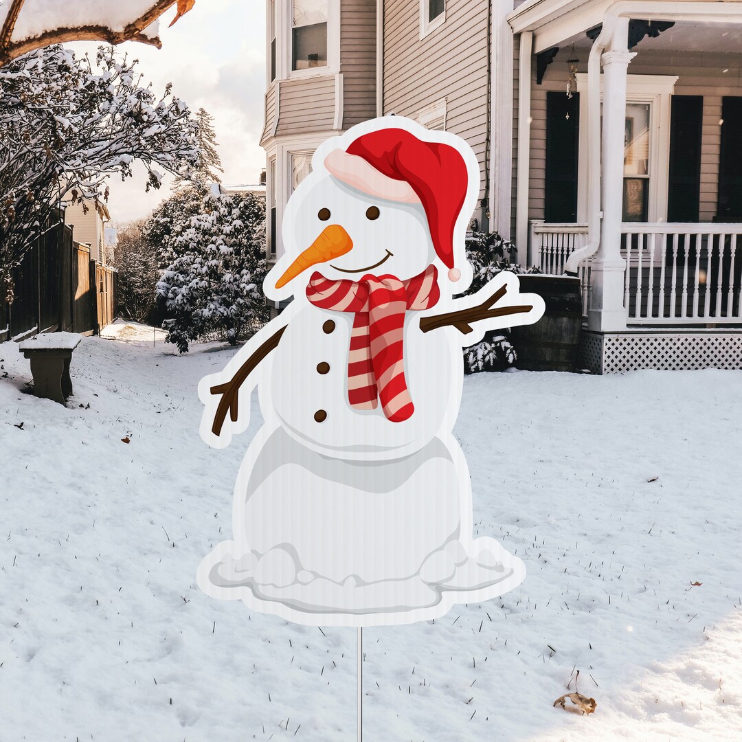Outdoor Christmas Decorations - Snowman - Yard Sign - Outdoor Christmas ...