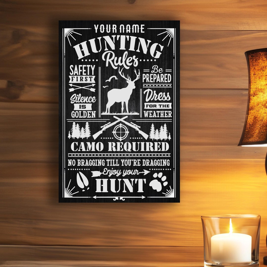 Custom Hunting Sign, Hunter Mancave, Hunting Signs Decor, Hunting Lover ...