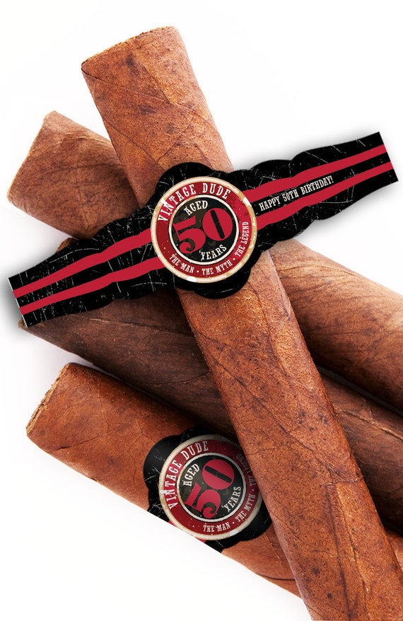 50th Birthday Custom Cigar Bands - Birthday Cigar Labels - (16 qty) by ...