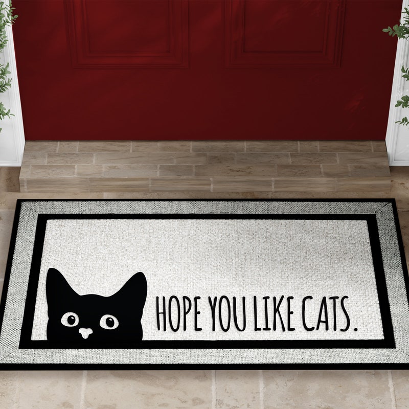 Cat Welcome Mat - Etsy