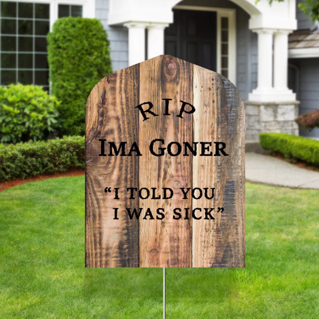 Tombstone Sign, Funny Halloween Decorations, Spooky Decor - Etsy