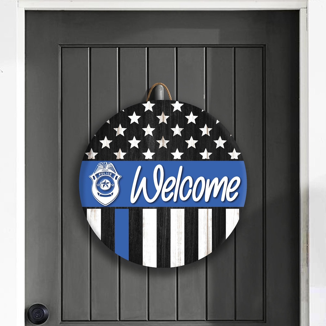 Support the Brave, Thin Blue Line, Welcome Wood Sign, Honor the Fallen ...