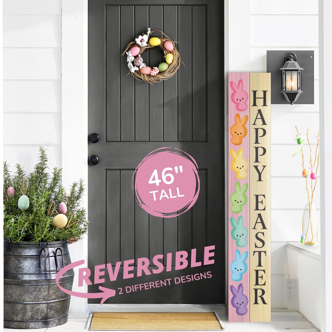 Happy Easter Porch Sign: Weatherproof Spring Welcome Decor - Etsy
